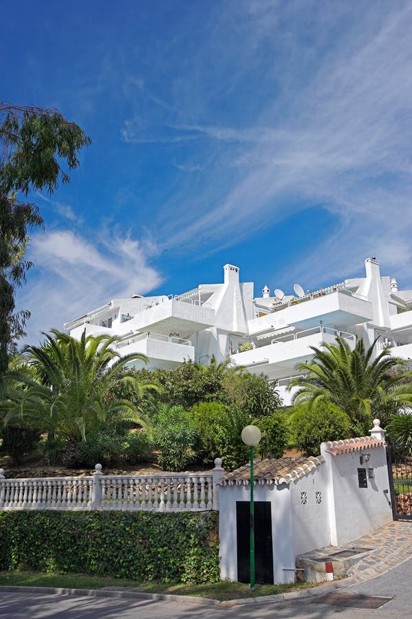 White Tropical Resort Building Stock Photo - Image of spanish, building ...