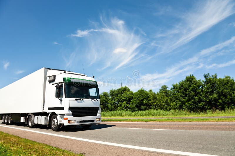 White Truck stock image. Image of lorry, transit, driving - 15086651