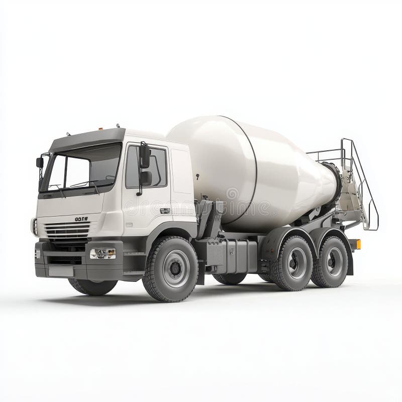 A White Truck with a Large White Object on the Back Stock Illustration ...