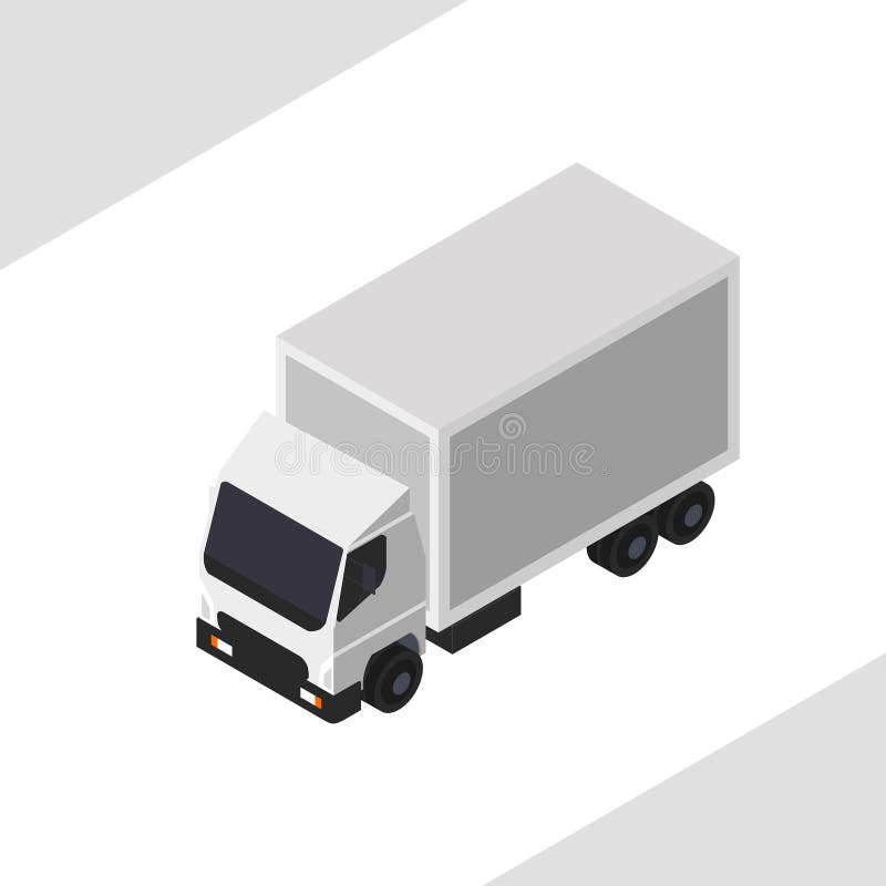 White Truck in Vector Isometric Projection. Stock Illustration ...