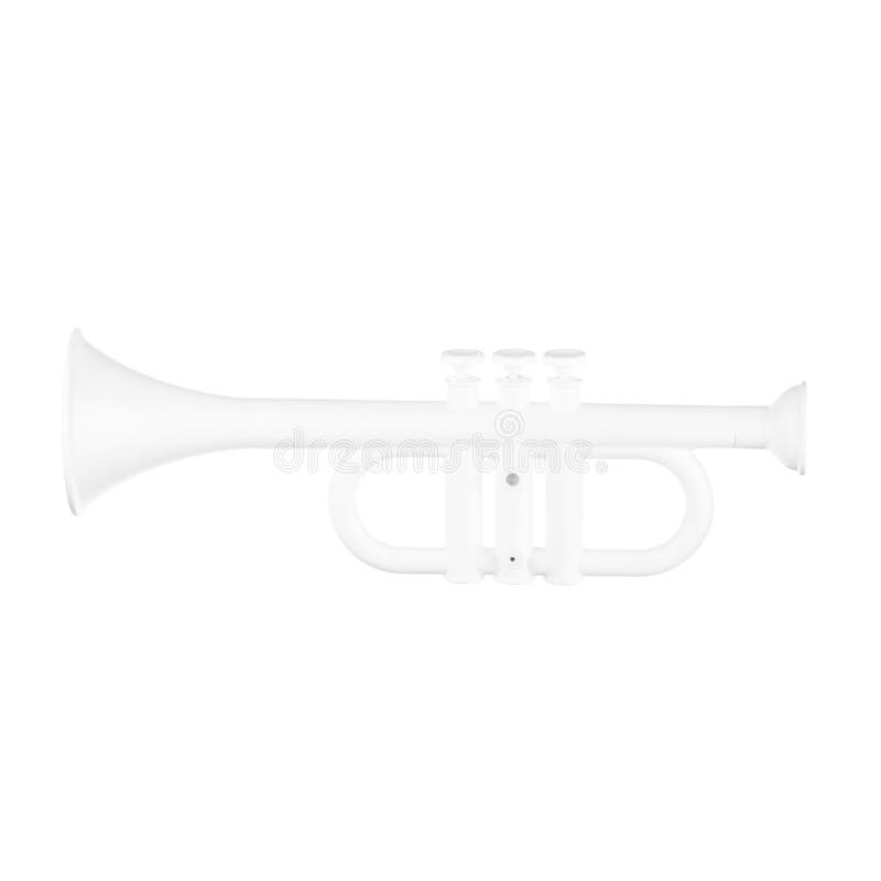 White Trumpet on White Background Stock Image - Image of orchestra ...
