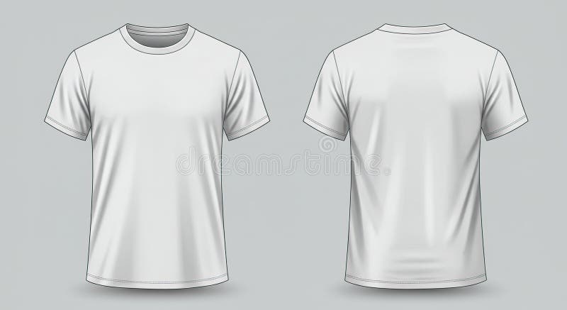 White Tshirt Mockup Front and Back View Design Template Stock ...