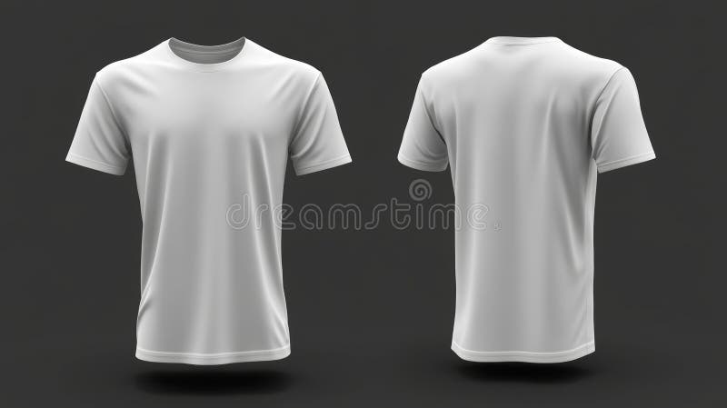 White Tshirt Template, Front and Back View Mockup for Apparel Design ...