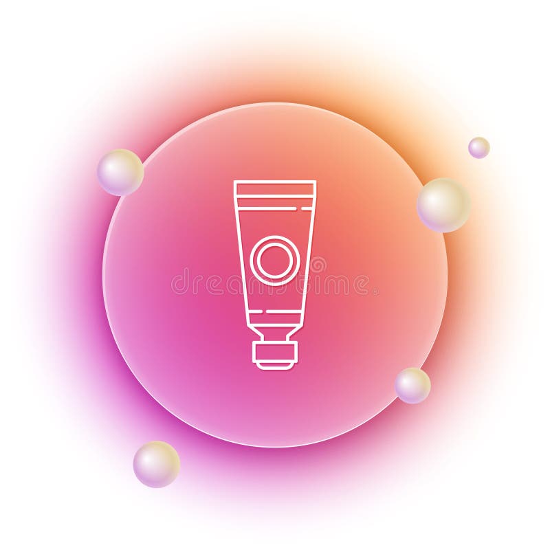 White Tube with Paint Palette Icon Isolated on White Background. Orange ...