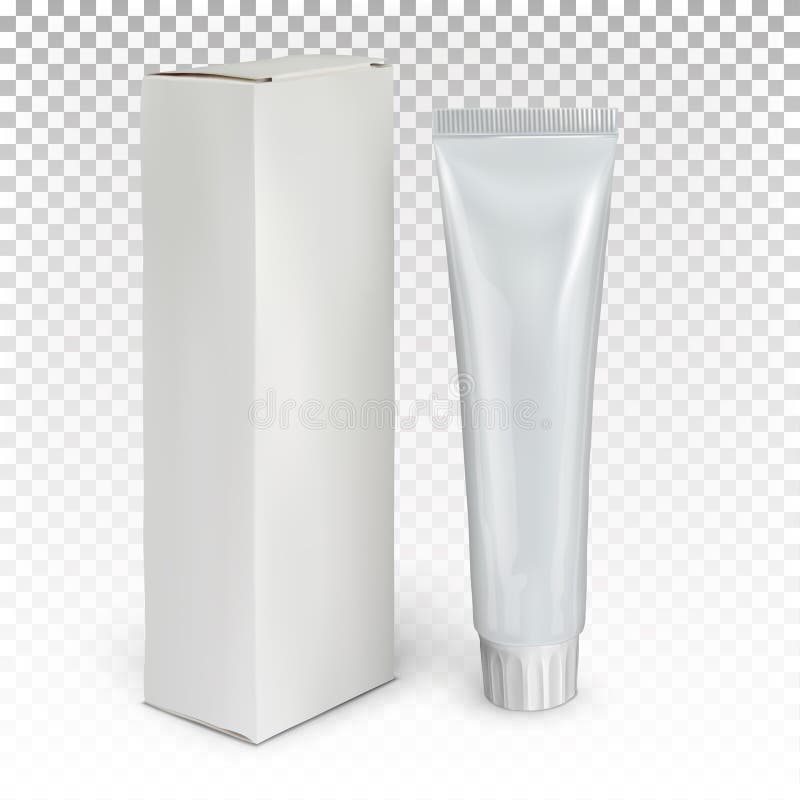 White Tube with Toothpaste and Packing Box Stands on the Surface. Stock ...