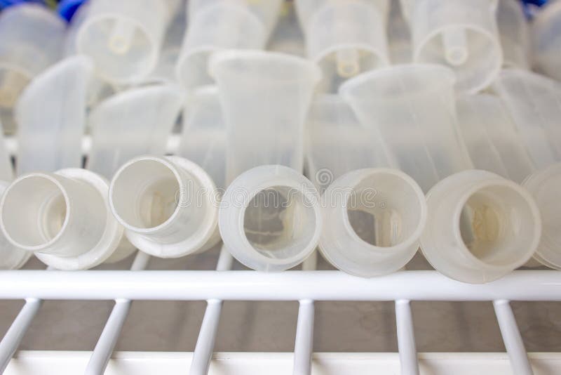 White Tubes for Inhalation Close-up on a White Metal Stock Photo ...
