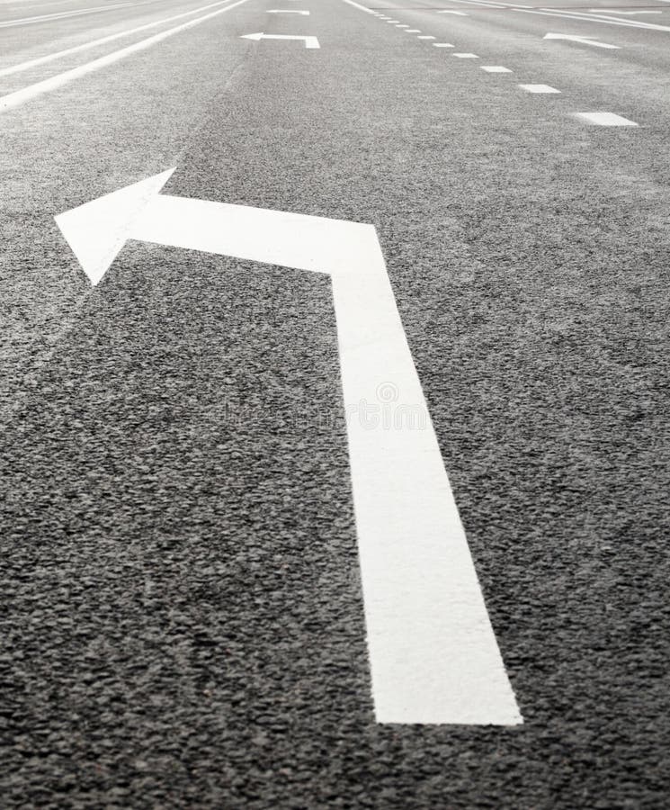 Turn Left Road Marking Stock Photos - Download 195 Royalty Free Photos