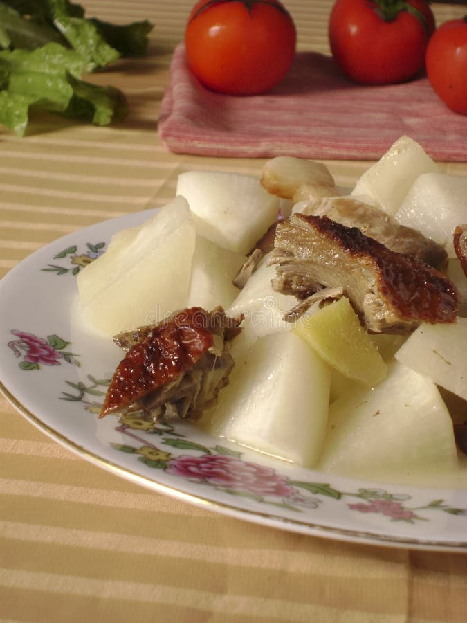White Turnip Braised Grilled Duck Stock Image - Image of radish, fine ...