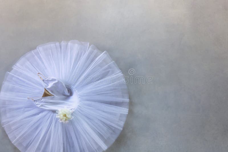 White Tutu for Classical Ballet View from Above Stock Photo - Image of ...