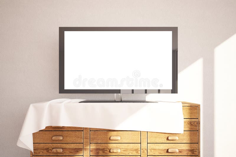 White TV screen stock illustration. Illustration of modern - 77886093