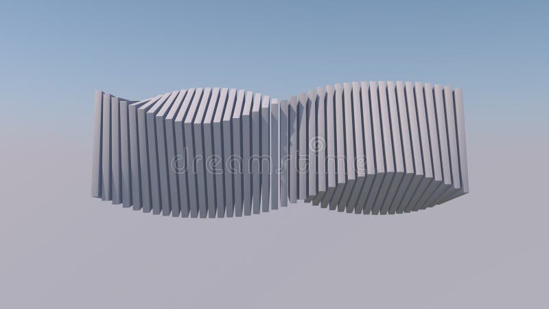 White Twisted Shape in the Sky. Abstract Animation, 3d Render Stock ...