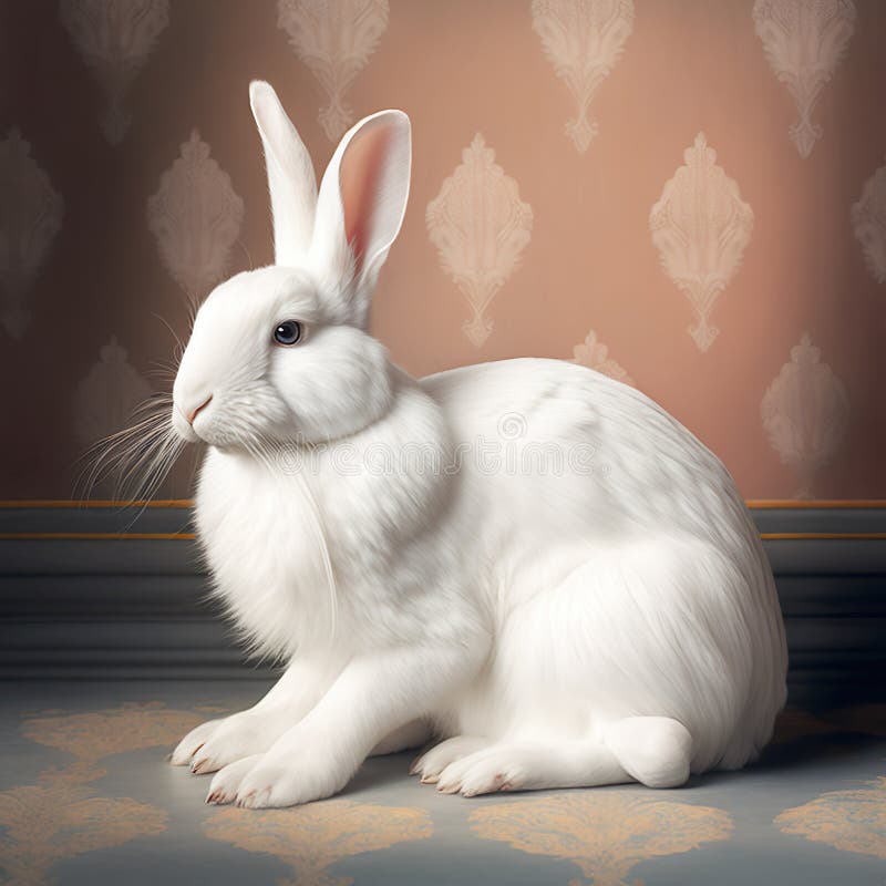 White Two Easter Bunny stock illustration. Illustration of fluffy ...