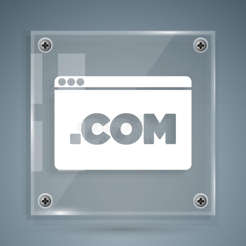 White UI or UX Design Icon Isolated on Grey Background. Square Glass ...