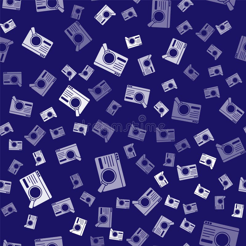 White UI or UX Design Icon Isolated Seamless Pattern on Blue Background ...