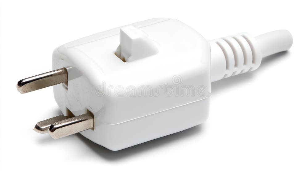 White UK Plug with Inline Switch Stock Illustration - Illustration of ...