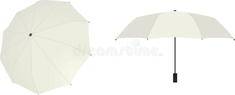 White umbrella, side view stock vector. Illustration of season - 142375551