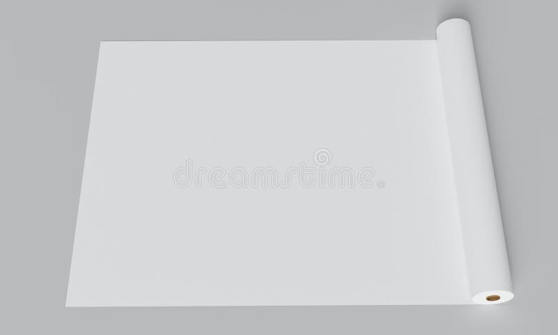 White Unfolded Paper Roll with Empty Blank Copy Space on Gray ...