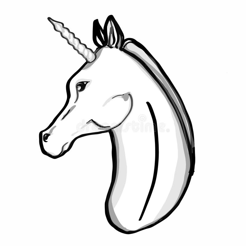 Cute Unicorn Drawing Color and White Background and White Background ...