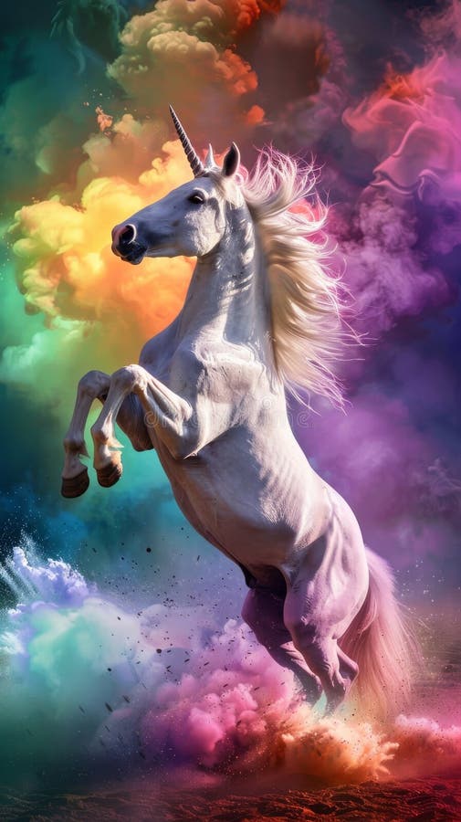 Rearing Unicorn Rainbow Stock Photos - Free & Royalty-Free Stock Photos ...