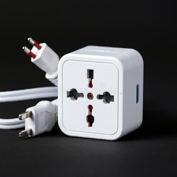 White Universal Power Adapter with Multiple Socket Types for Various ...