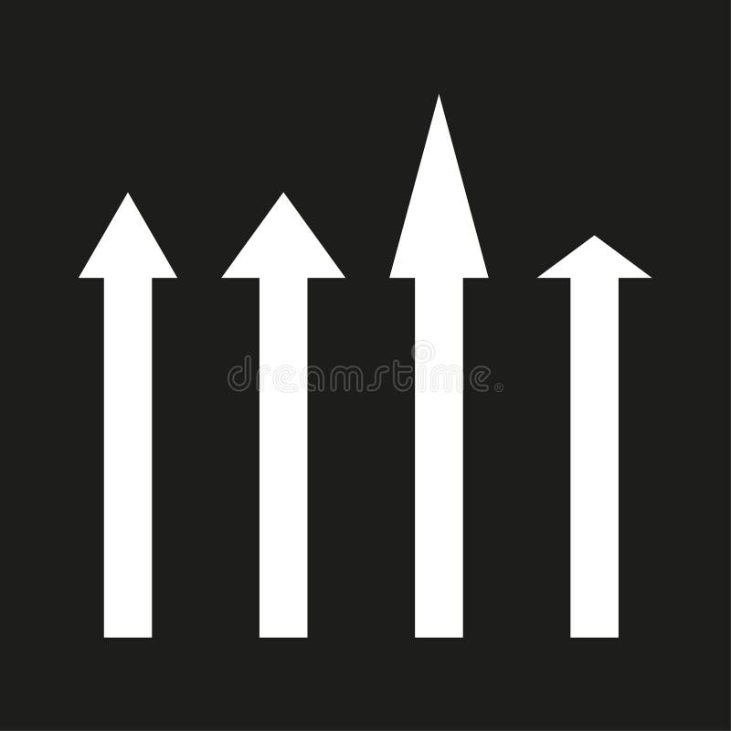 White Up Arrows on a Black Background. Vector Illustration Stock Vector ...