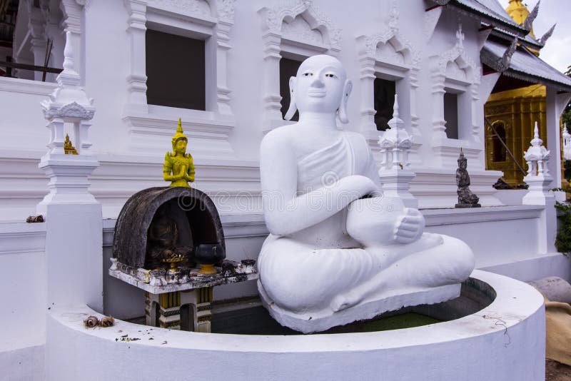 Golden Upagupta Statue, Thai Buddhist Monk Stock Image - Image of ...