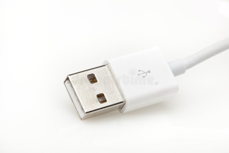 A white USB cable stock image. Image of digital, jack - 20185099