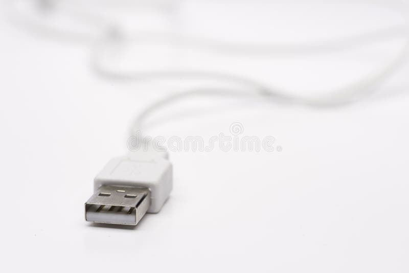 White usb cable stock photo. Image of data, isolated - 119680708