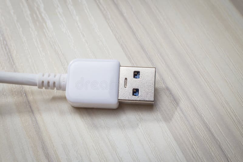 White Usb 3.0 Cable with Micro B Connector on Background Stock Image ...