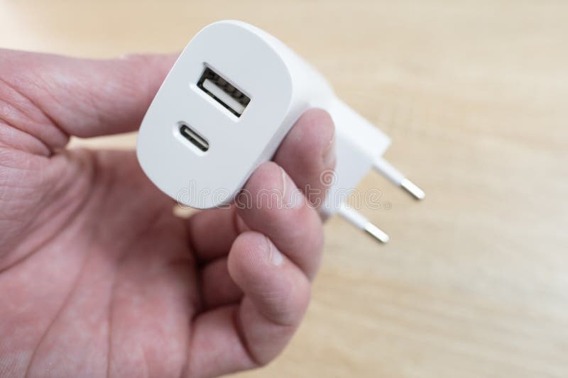 White USB Charger with Both USB-a and USB-C Ports, Perfect for Fast ...