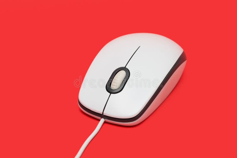 White USB Computer Mouse with Cable Stock Image - Image of close ...