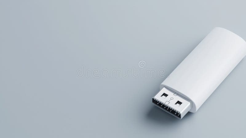 A White USB Drive with a Black Connector. Stock Photo - Image of ...