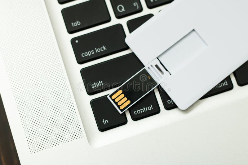 White Usb Flash Card White Desk Top View Mock Up. Workspace Stock Photo ...