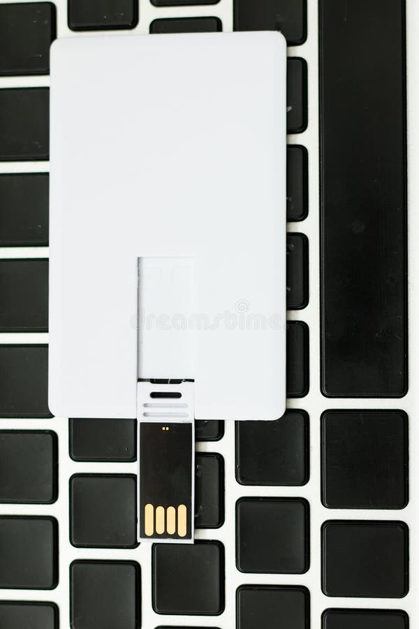 White Usb Flash Card White Desk Top View Mock Up. Workspace Stock Image ...