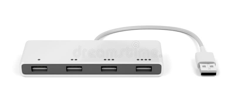 White usb hub stock illustration. Illustration of peripheral - 75706686