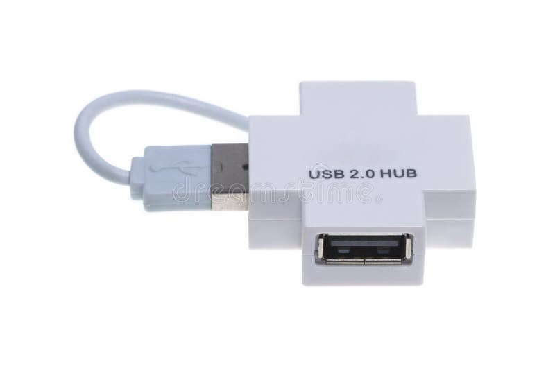 White USB Hub Isolated on White Stock Photo - Image of background ...
