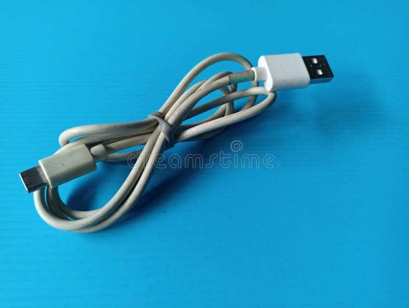 White USB Type C Charging Cable, Compatible for Many Devices, Tied in a ...