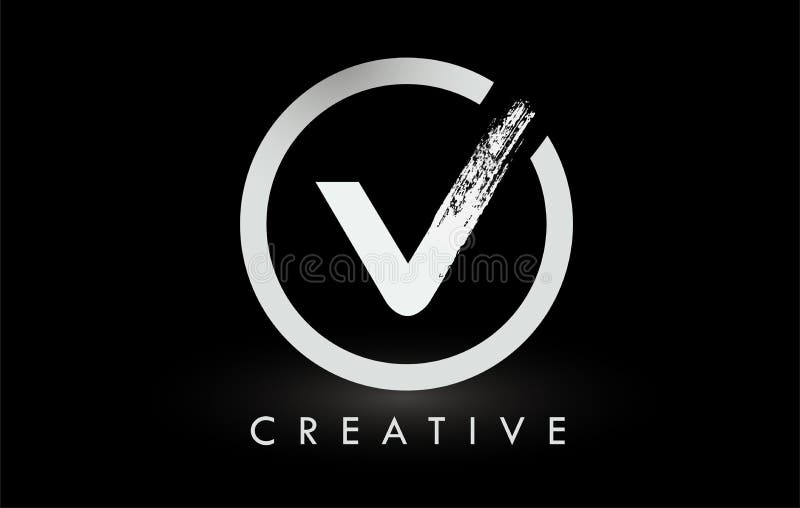 White V Brush Letter Logo Design. Creative Brushed Letters Icon Logo ...