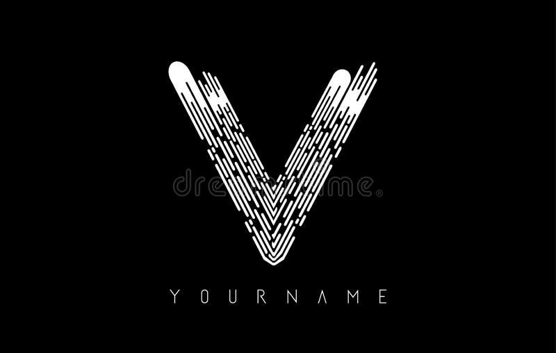 White V Letter Logo Concept. Creative Minimal Monochrome Monogram with ...