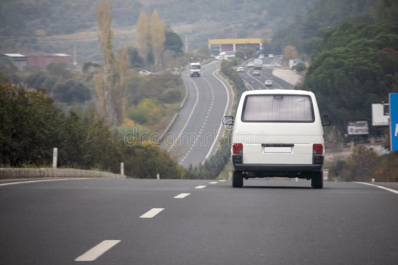 White van on highway stock photo. Image of people, public - 174972508