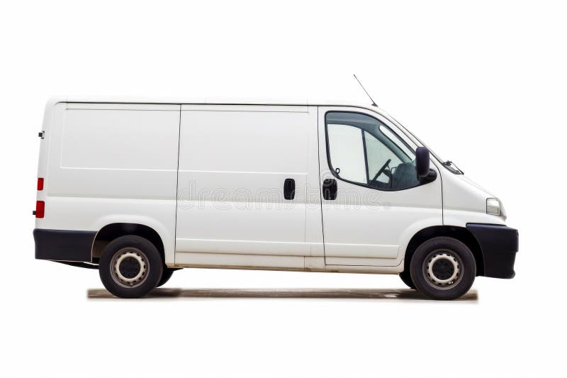 White Van is Parked in White Area with No One Around it. Generative AI ...