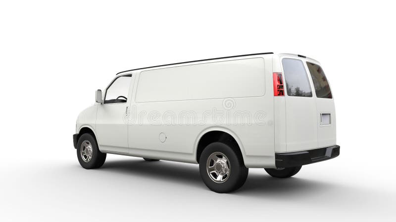 White Van - Side Back View stock image. Image of urban - 59007085