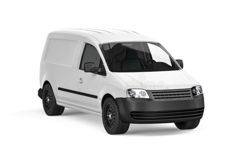 White Van on a White Background - Front View Stock Illustration ...
