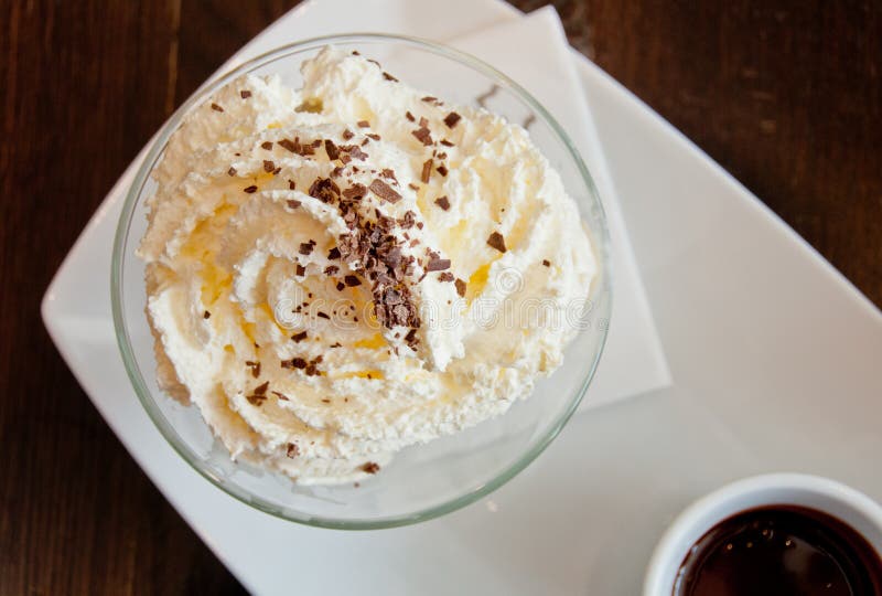 White Vanilla Ice Cream with Cinnamon Flake on Top Stock Photo - Image ...