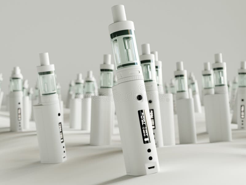 White Vaping Ecig Battery Mod Stock Illustration - Illustration of ...
