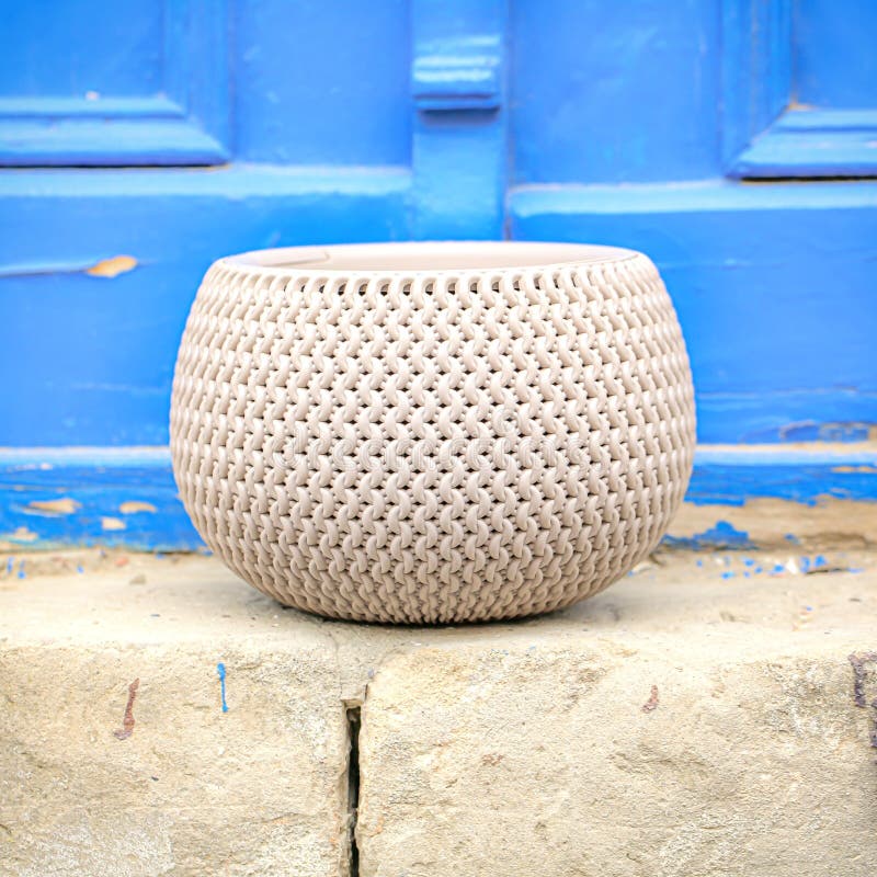 White Vase on Stone Wall stock image. Image of wall - 309307503