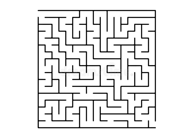 White Vector Background with a Black Maze. Stock Vector - Illustration ...