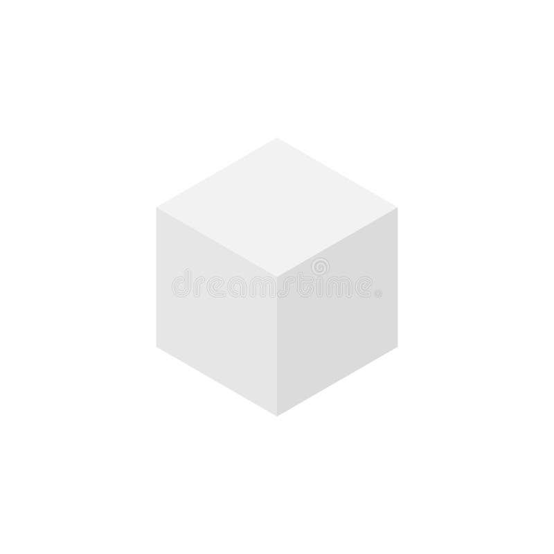 White Vector Cube. Isometric Cube Icon Stock Illustration ...