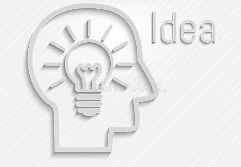 White Vector Idea Bulb Flat Icon Illustration Stock Vector ...