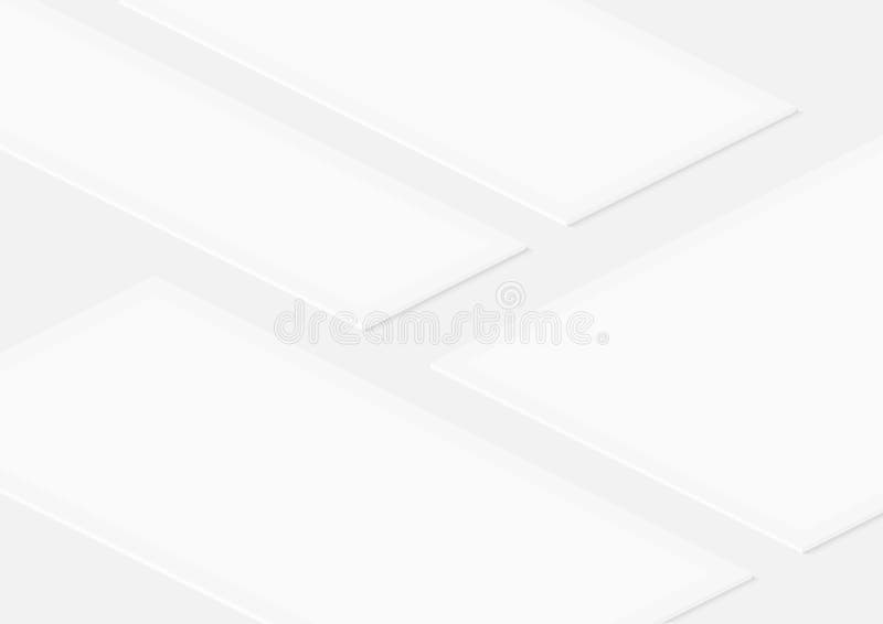 White Vector Isometric Empty Frames Template for Inserting Any UI ...